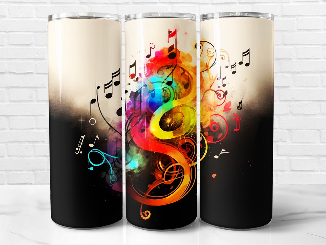 Music Tumbler Wrap PNG, Music Note 20 Oz Skinny Tumbler Wrap ...