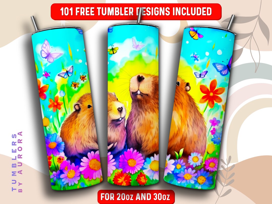 Capybara Tumbler Wrap PNG, Animal 20 Oz Skinny Tumbler Sublimation ...
