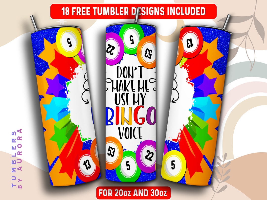 Bingo Tumbler Wrap PNG, Bingo 20 Oz Skinny Tumbler Sublimation Design ...