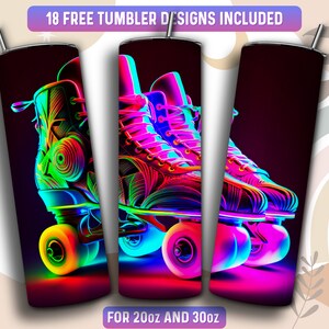 Roller Skates Tumbler Wrap PNG, Inline Skates 80s 90s Retro 20 Oz ...