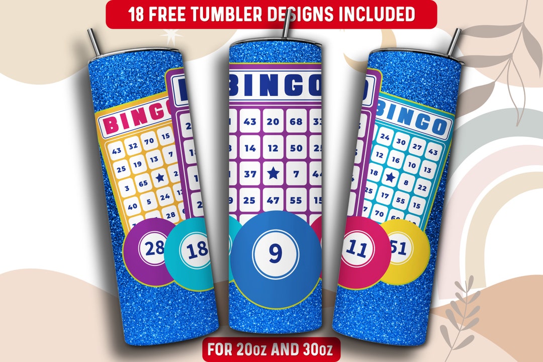 Bingo Tumbler Wrap PNG, Bingo 20 Oz Skinny Tumbler Sublimation Design ...