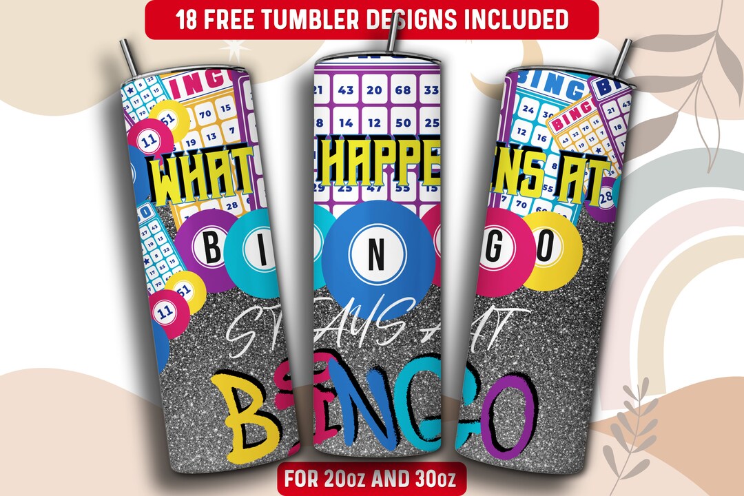 Bingo Tumbler Wrap PNG, Bingo 20 Oz Skinny Tumbler Sublimation Design ...