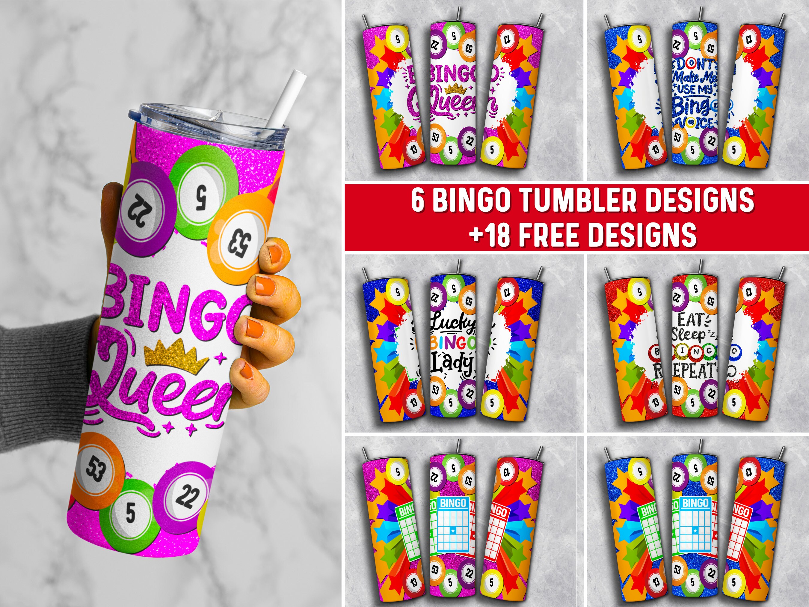 Bingo Tumbler Wrap Bundle PNG Bingo Bundle 20 Oz Skinny - Etsy