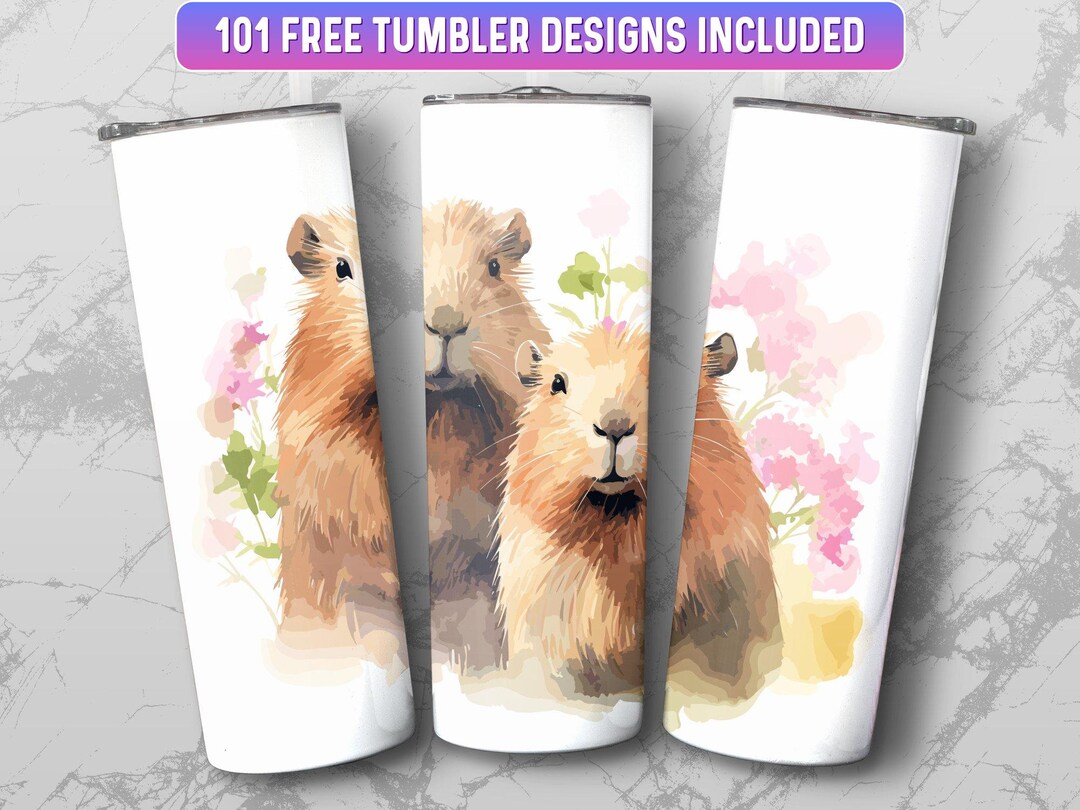 Capybara Tumbler Wrap PNG, 20 Oz Skinny Tumbler Wrap Sublimation Design ...