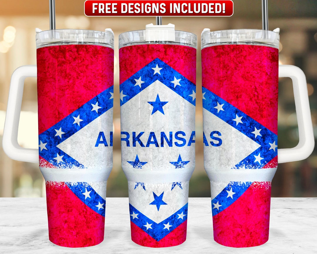 Arkansas 40oz Tumbler Wrap PNG Design, US State Arkansas 40oz Quencher ...