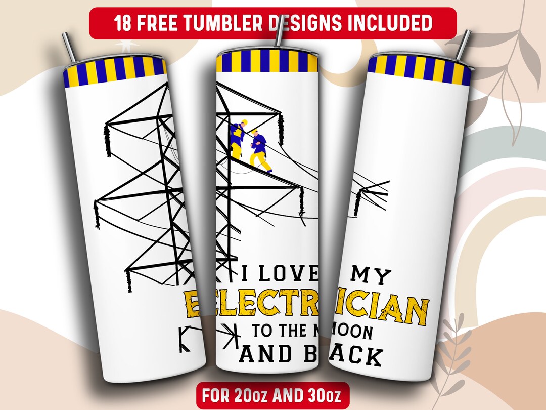Electrician Wife Tumbler Wrap PNG, Electrician 20 Oz Skinny Tumbler ...