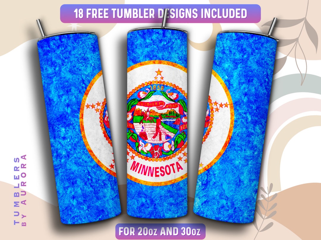 Minnesota Tumbler Wrap PNG, US State 20 Oz Skinny Tumbler Sublimation ...