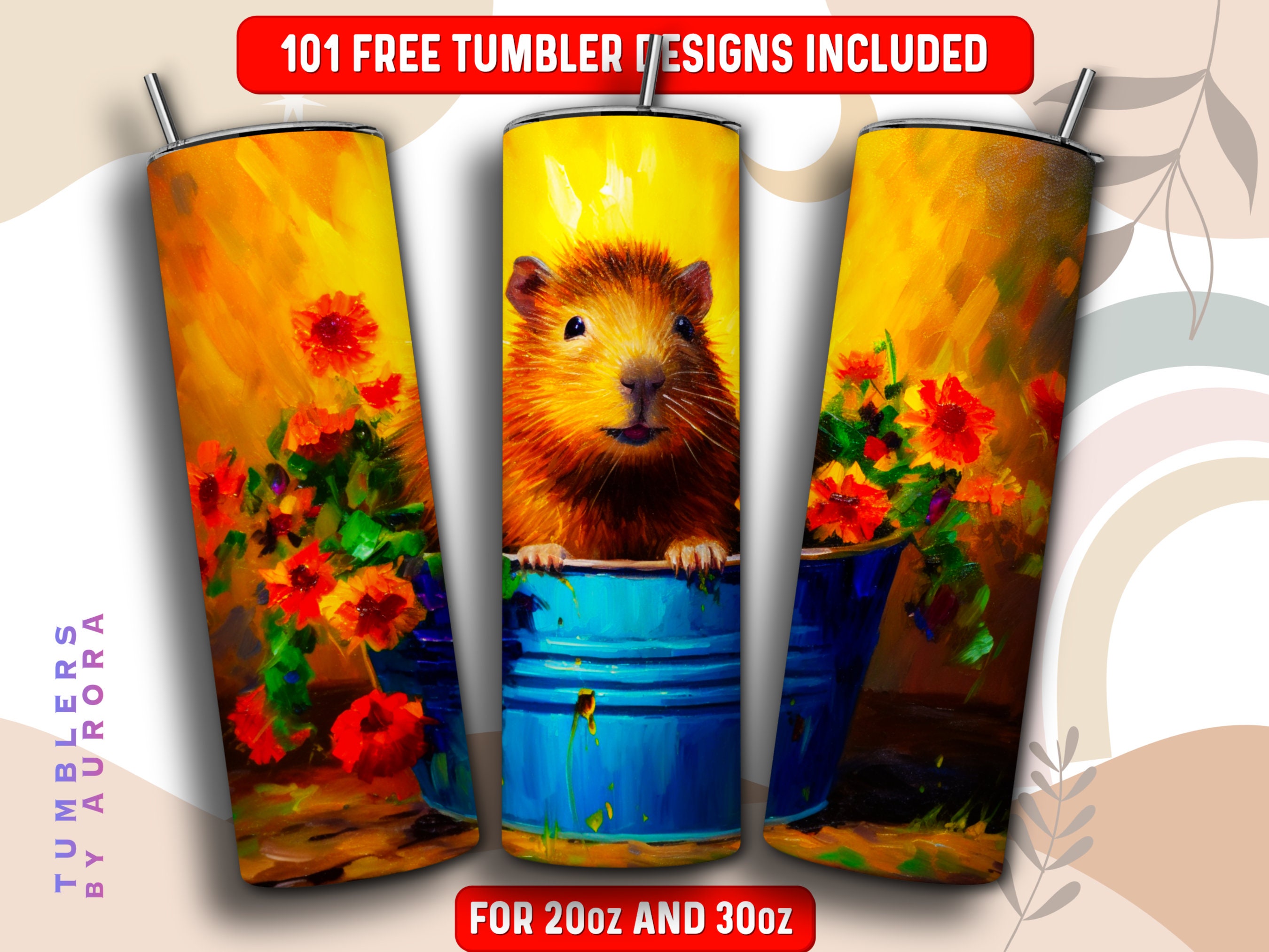 Capybara Tumbler Wrap PNG Capybara 20 Oz Skinny Tumbler - Etsy