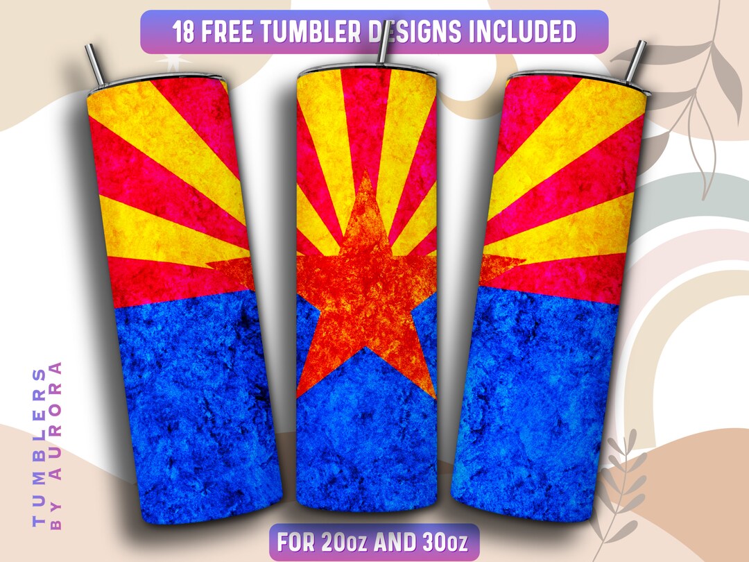Arizona Tumbler Wrap PNG, US State 20 Oz Skinny Tumbler Sublimation ...