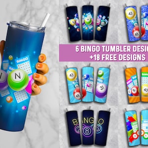 Bingo Tumbler Wrap Bundle PNG, Bingo Bundle 20 Oz Skinny Tumbler ...