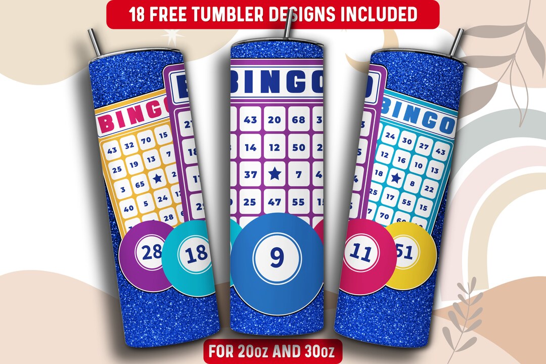 Bingo Tumbler Wrap PNG, Bingo 20 Oz Skinny Tumbler Sublimation Design ...