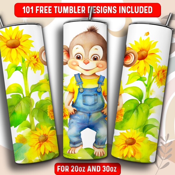 Sunflower and Monkey Png - Etsy