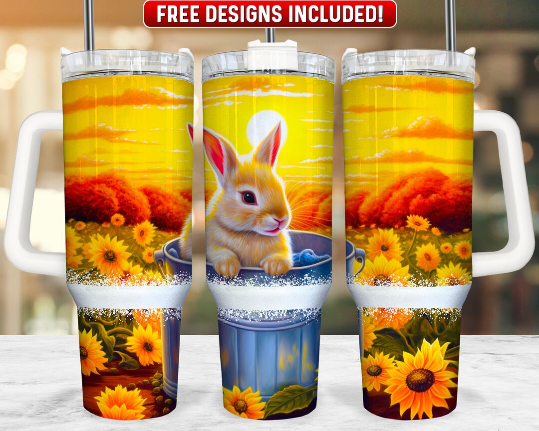 Rabbit 40oz Tumbler Wrap PNG Design, Rabbit 40oz Quencher Tumbler ...