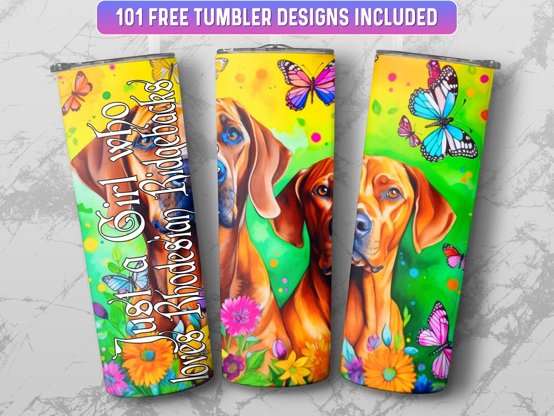 Rhodesian Ridgeback Tumbler Wrap PNG, 20 Oz Skinny Tumbler Wrap ...