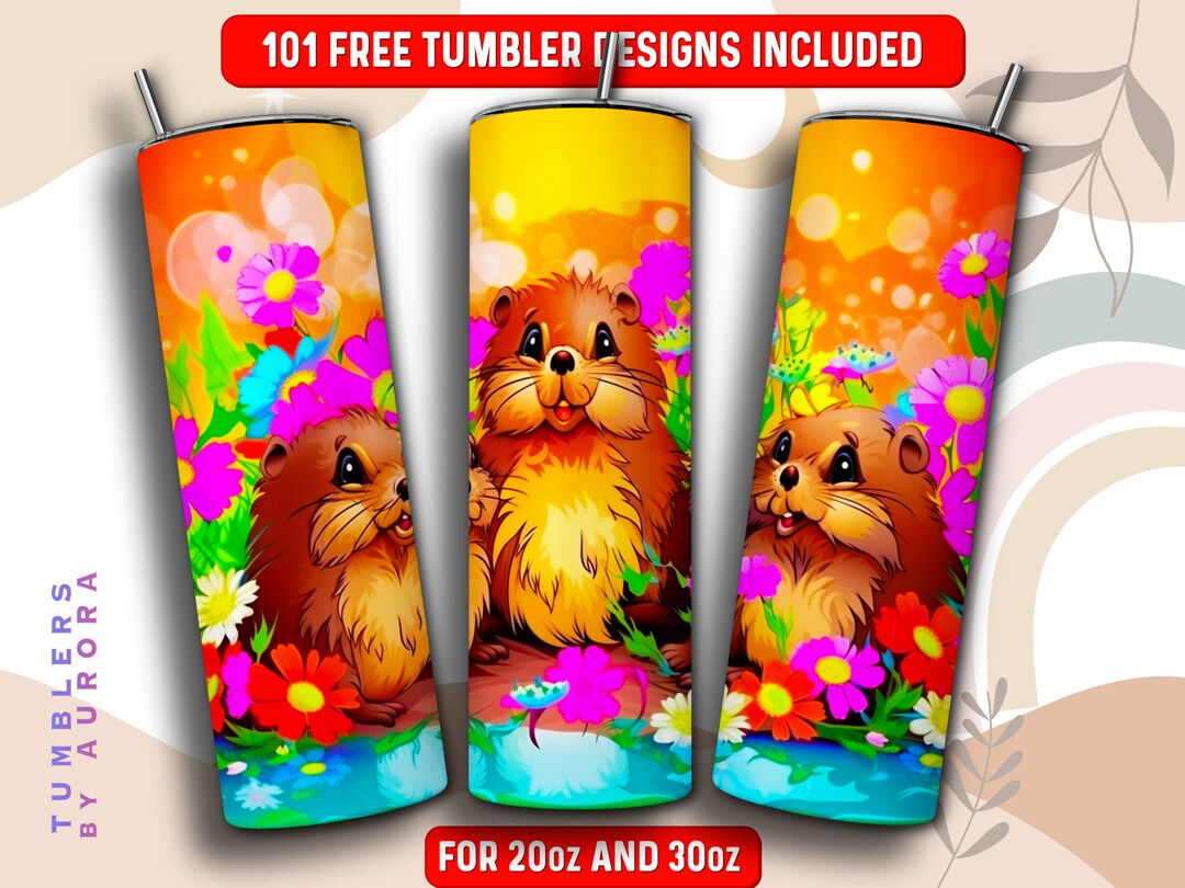 Beaver Tumbler Wrap PNG, Animal 20 Oz Skinny Tumbler Sublimation Design ...