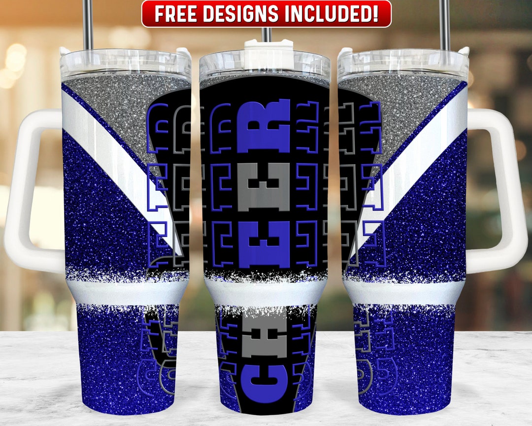 Blue Cheerleader 40oz Tumbler Wrap PNG Design, Cheerleading 40oz ...