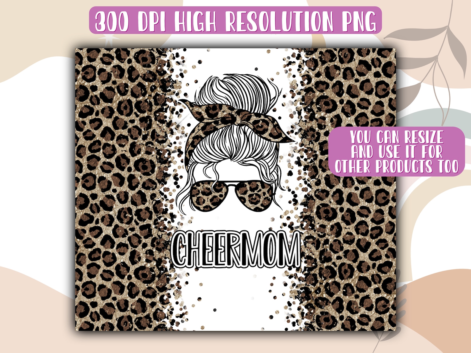Cheer Mom Tumbler Wrap PNG, Cheerleader Mom 20 Oz Skinny Tumbler ...