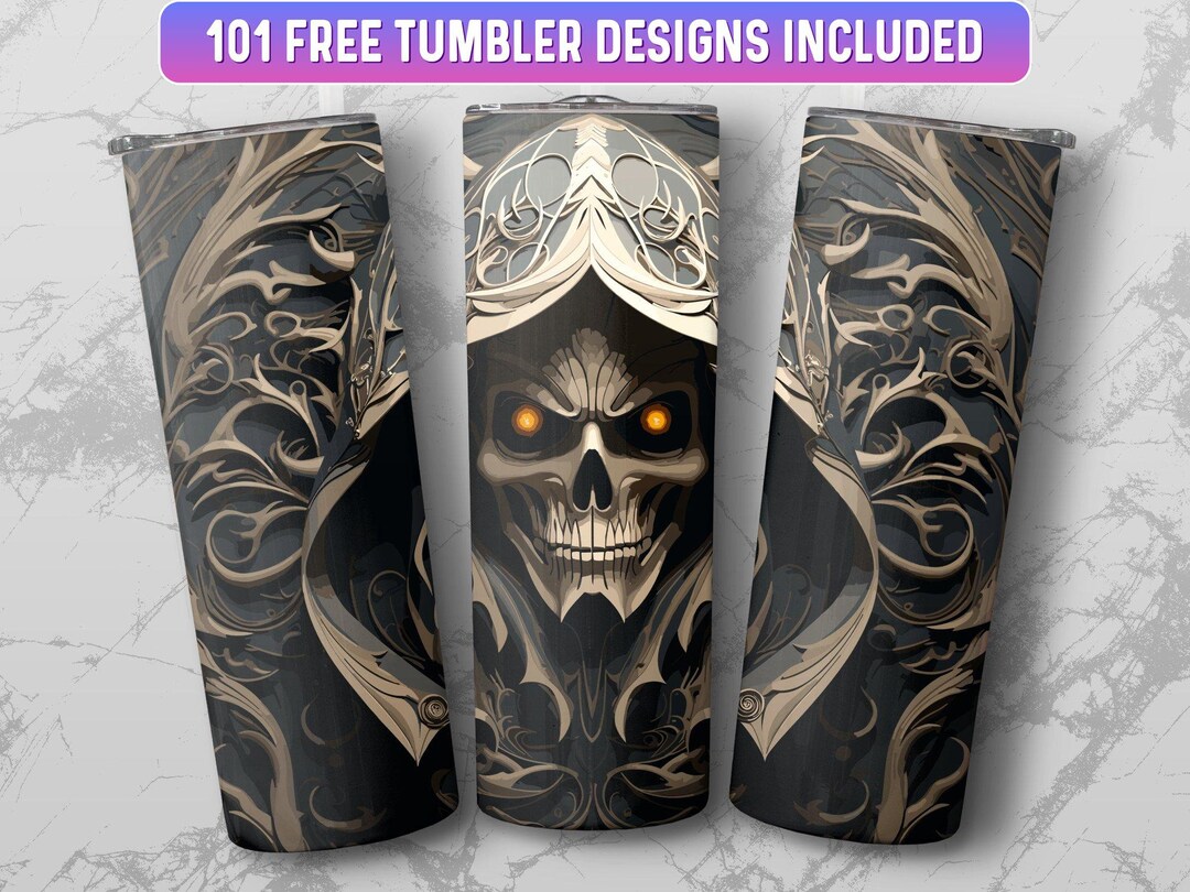 3D Reaper Tumbler Wrap PNG, 20 Oz Skinny Tumbler Wrap Sublimation ...