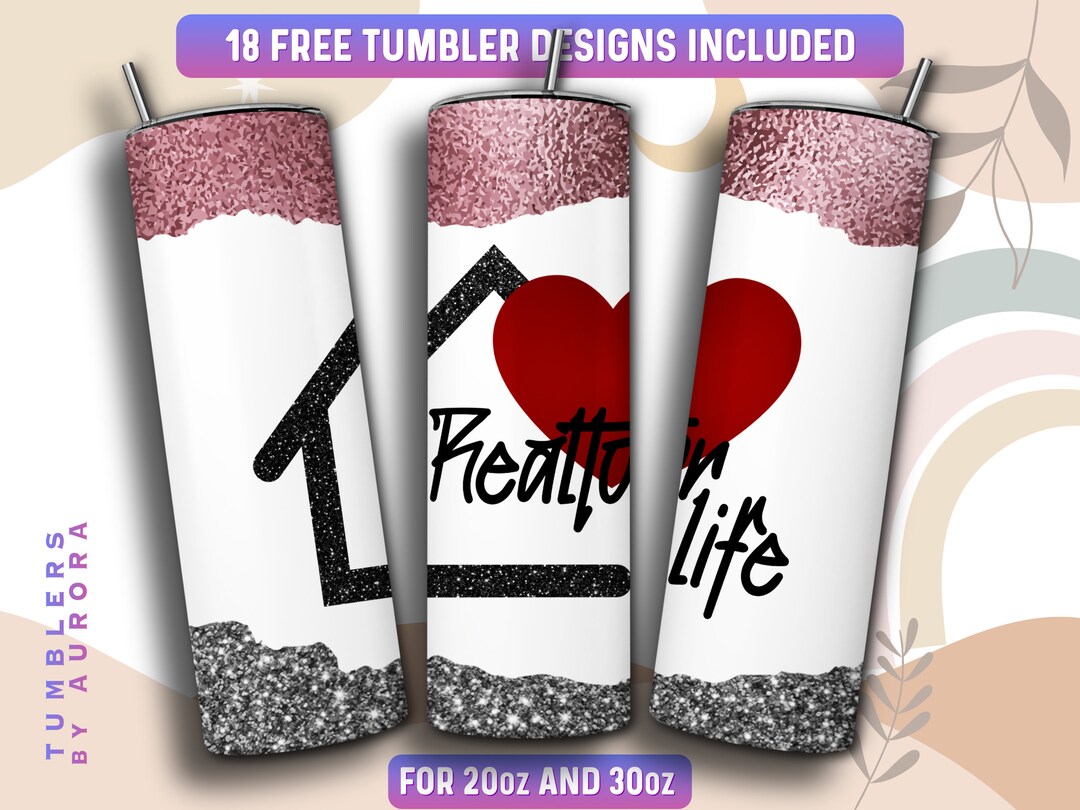 Realtor Tumbler Wrap PNG, Real Estate Agent 20 Oz Skinny Tumbler ...