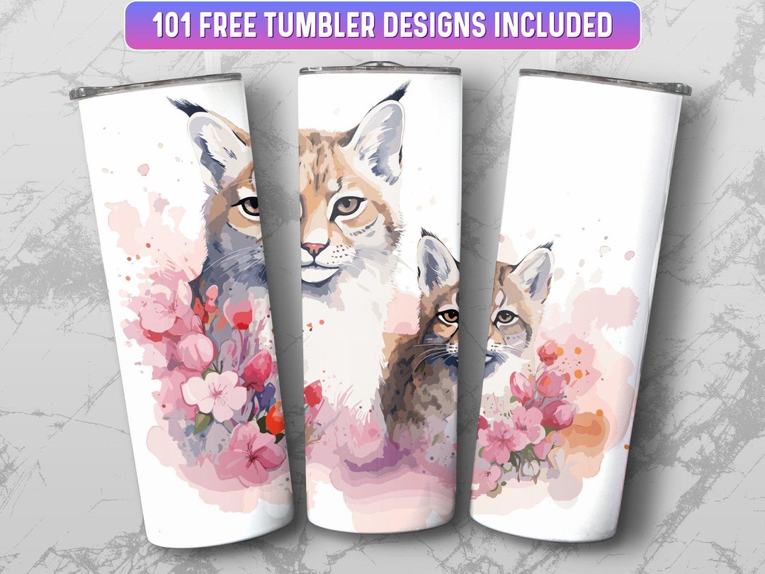 Bobcat Tumbler Wrap PNG, 20 Oz Skinny Tumbler Wrap Sublimation Design ...