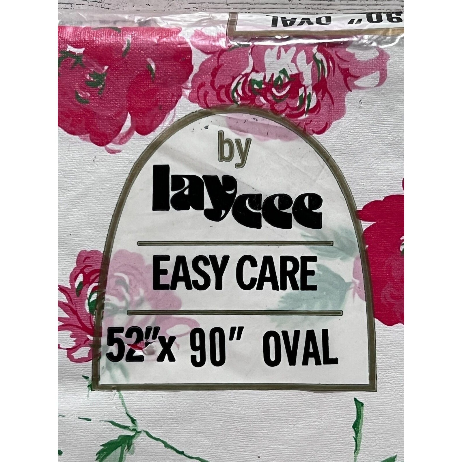 Vintage Lay Cee 52x90 Oval Vinyl Tablecloth Flannel Cushion Backing ...