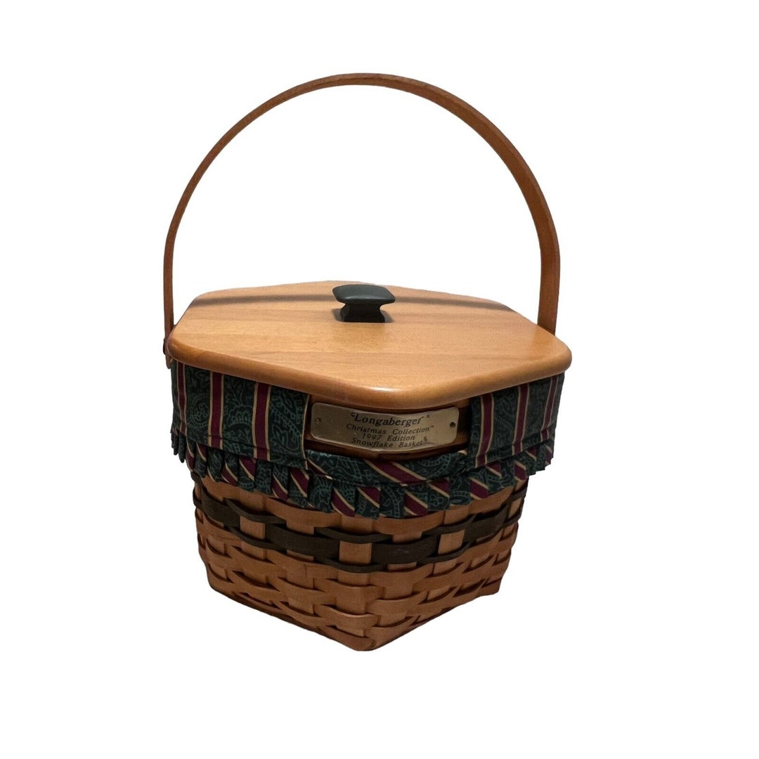 Longaberger Snowflake Basket 1997 Christmas Collection Liner & Divider ...