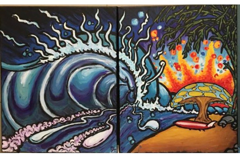 Big Blue 2 Part Sublime Inspired Art - Etsy