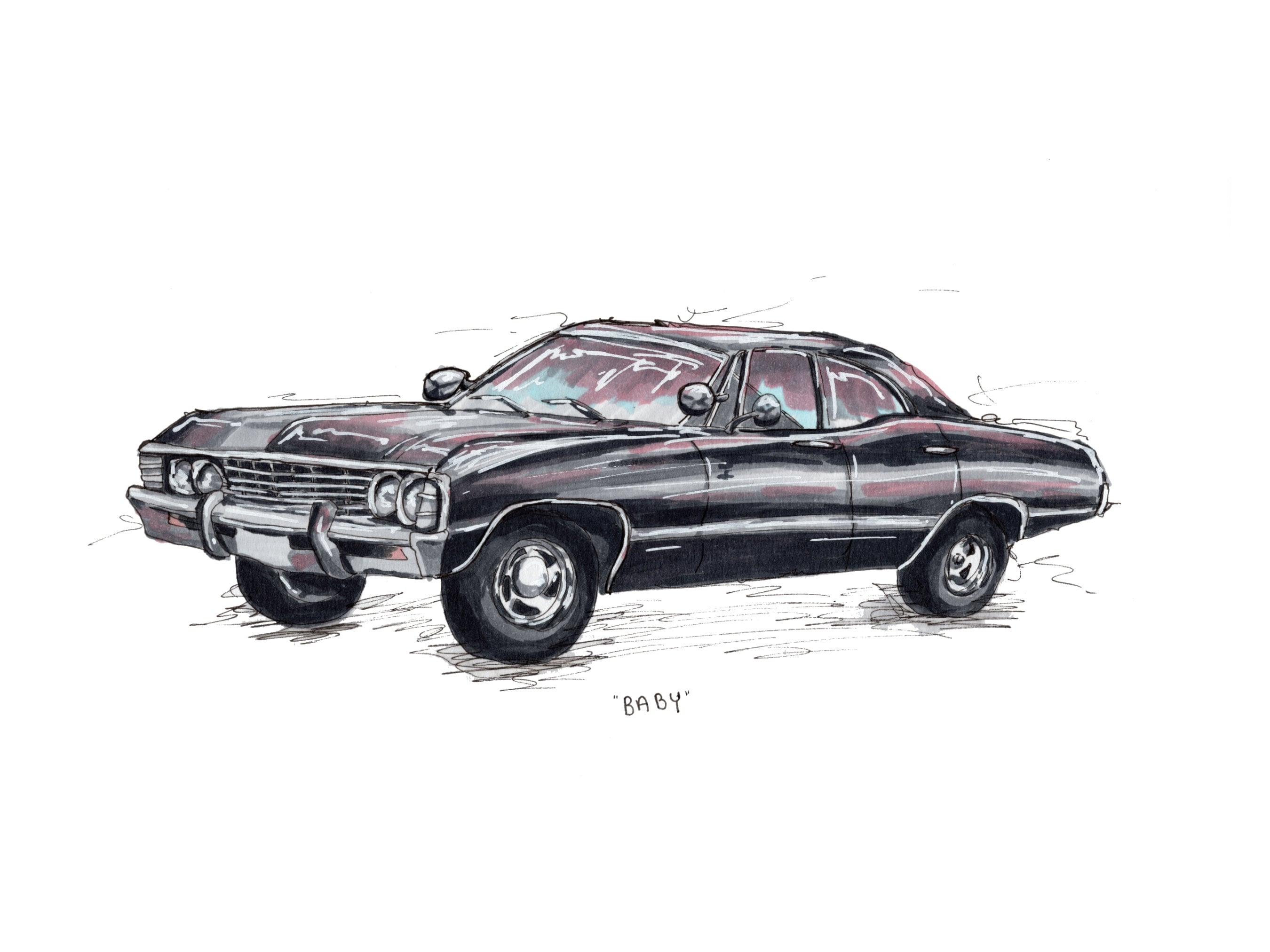 Impala Supernatural Drawing