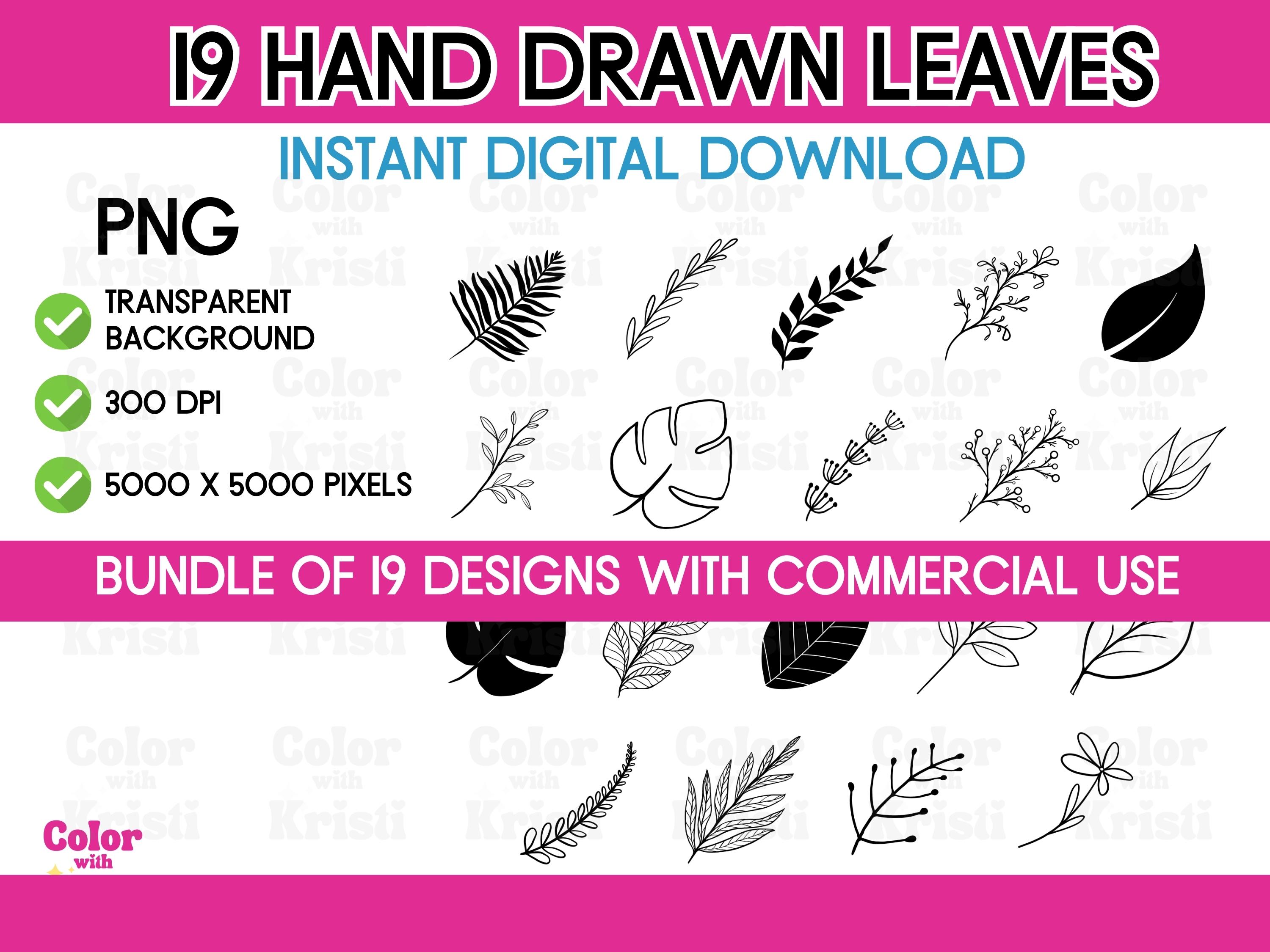 19 Original Leaves Png Bundle, High-quality Design Instant Digital ...