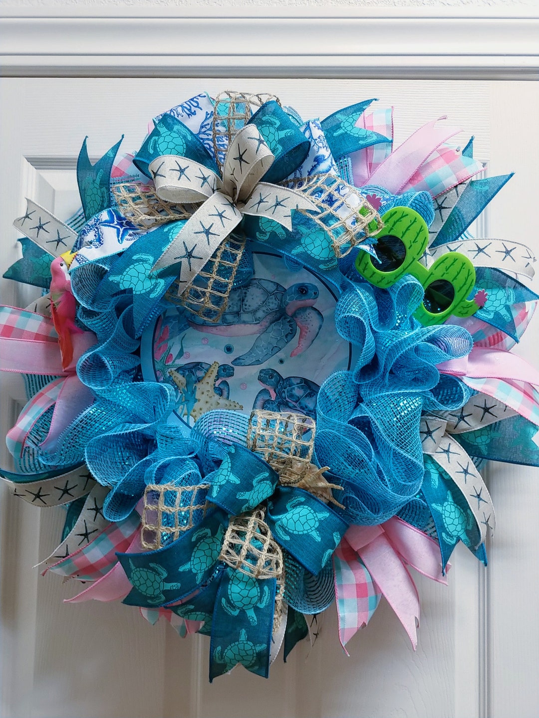 Sea Turtles Decor, Summer Wreath, Sea Themed Decor, Ocean Decor, Pool ...