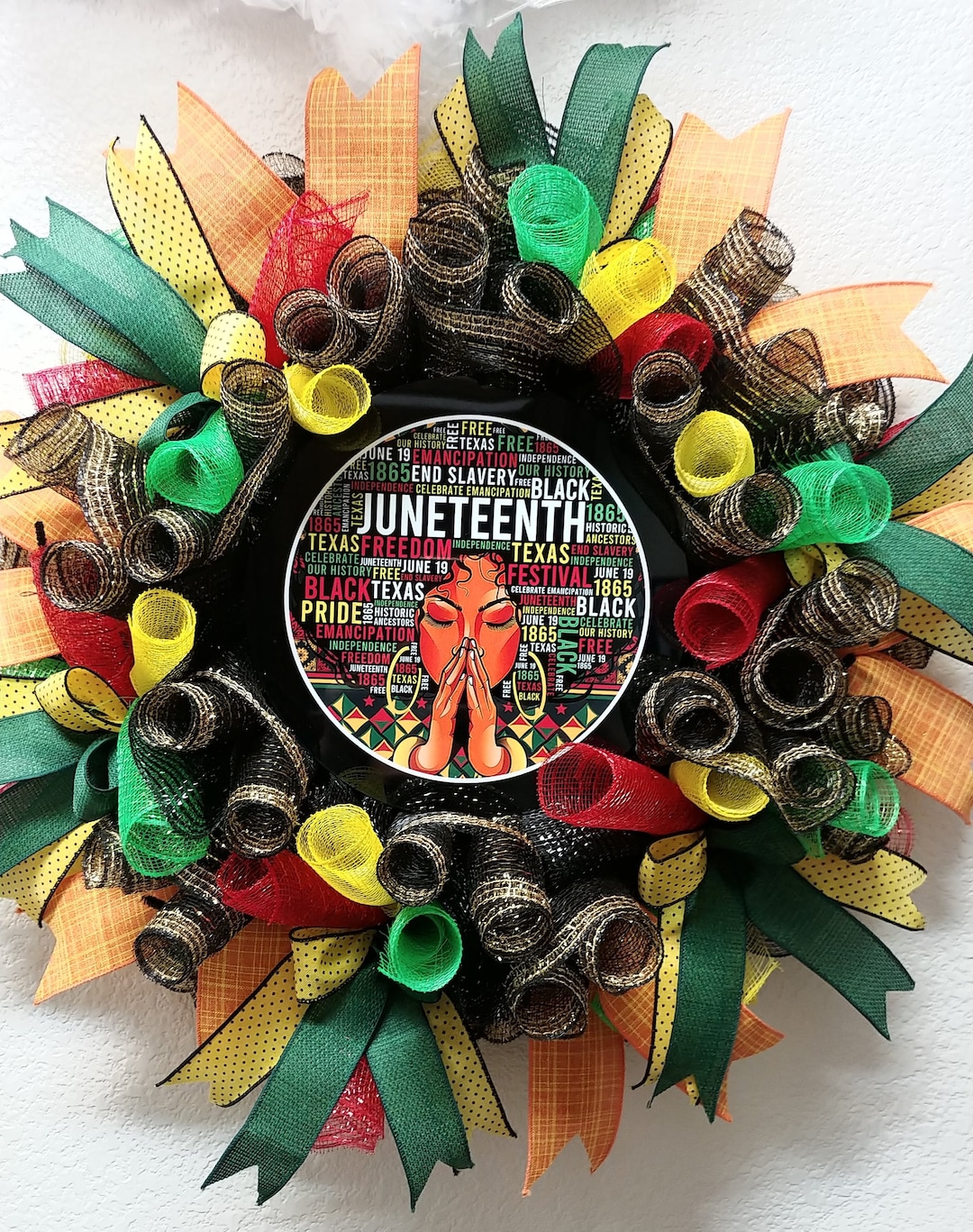 Juneteenth Decor Wreath, Black History Month, Freedom Day, Celebrate ...