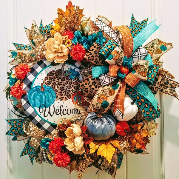 Teal Fall Decor - Etsy