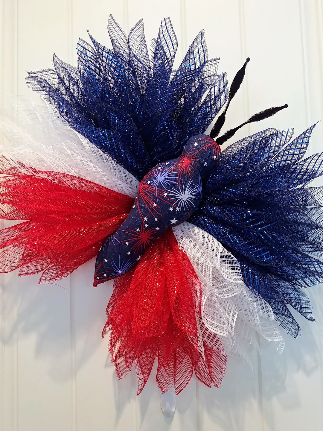 Butterfly Wreath, Patriotic Wreath, Red White and Blue Wreath - Etsy