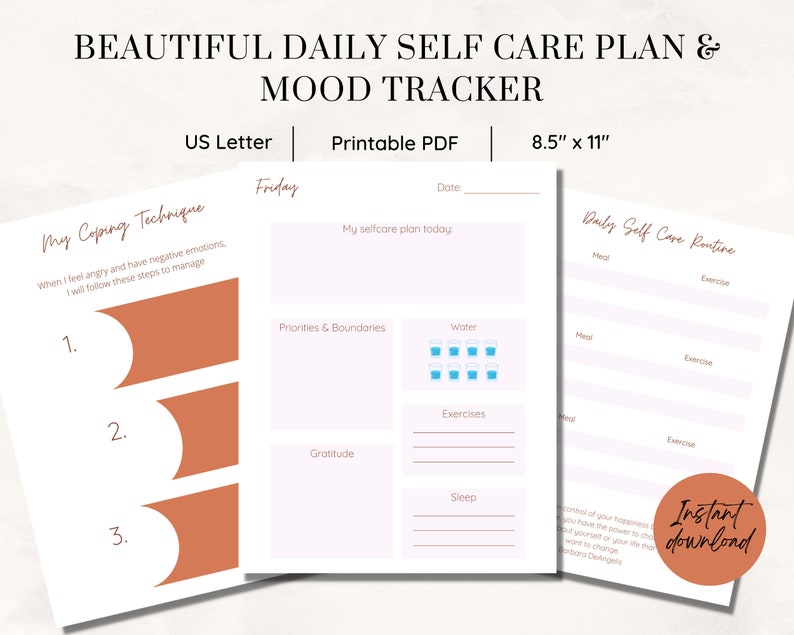 Self Care Planner ~ Daily Selfcare Tracker ~ Self Care Journal ~ Self ...