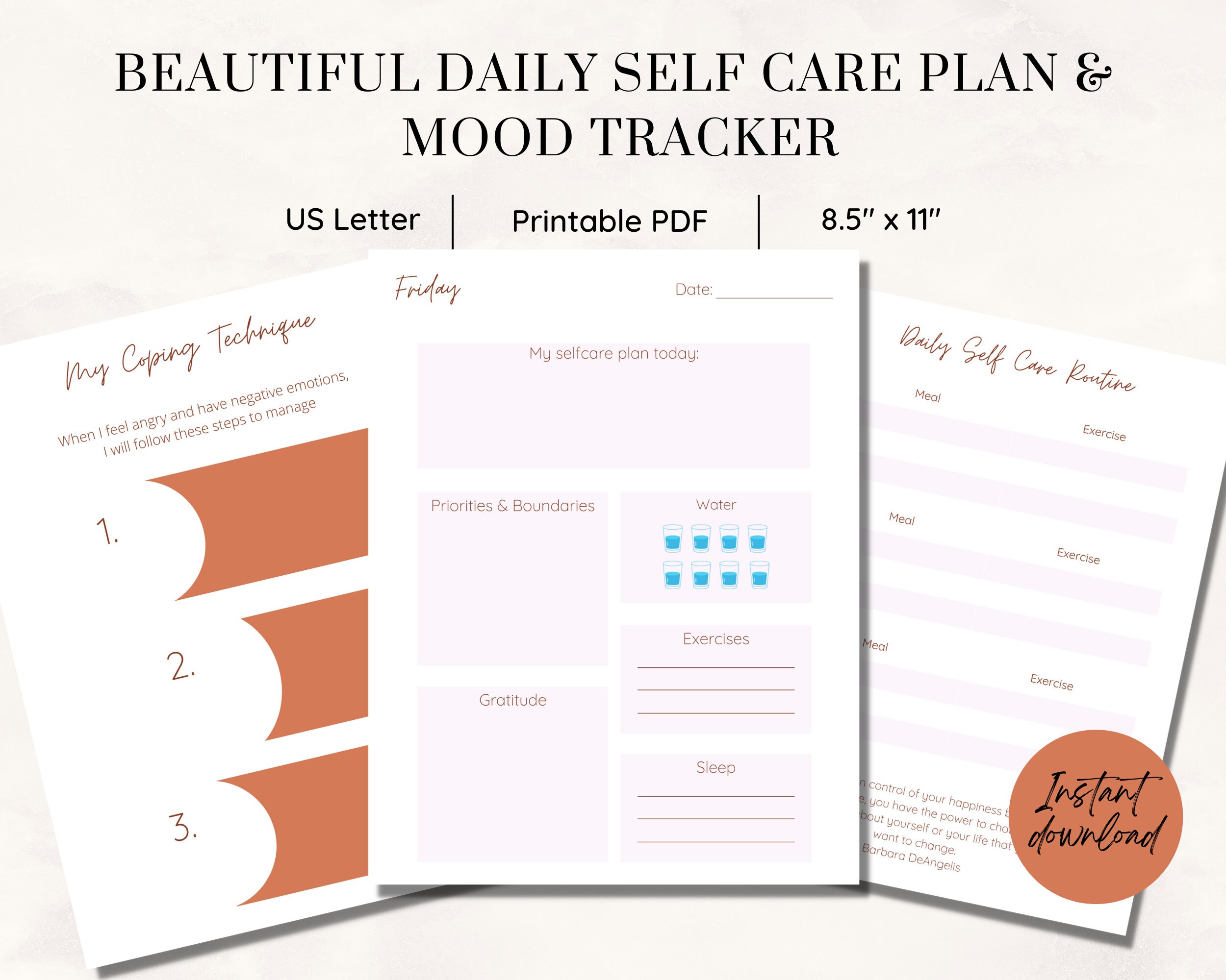 Self Care Planner Daily Selfcare Tracker Self Care Journal Self Care ...