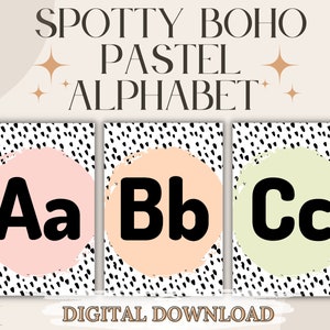Boho Spotty Pastel Alphabet Posters Digital Download - Etsy