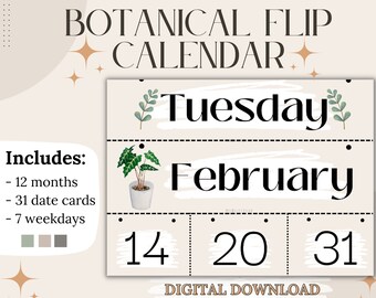 Plant Classroom Flip Calendar - Etsy