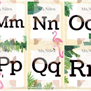 Tropical Flamingo Alphabet Posters Digital Download - Etsy