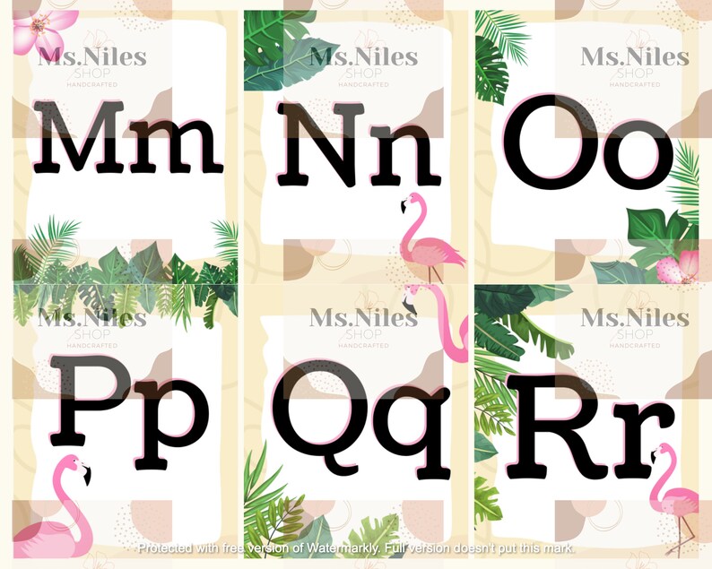 Tropical Flamingo Alphabet Posters Digital Download - Etsy