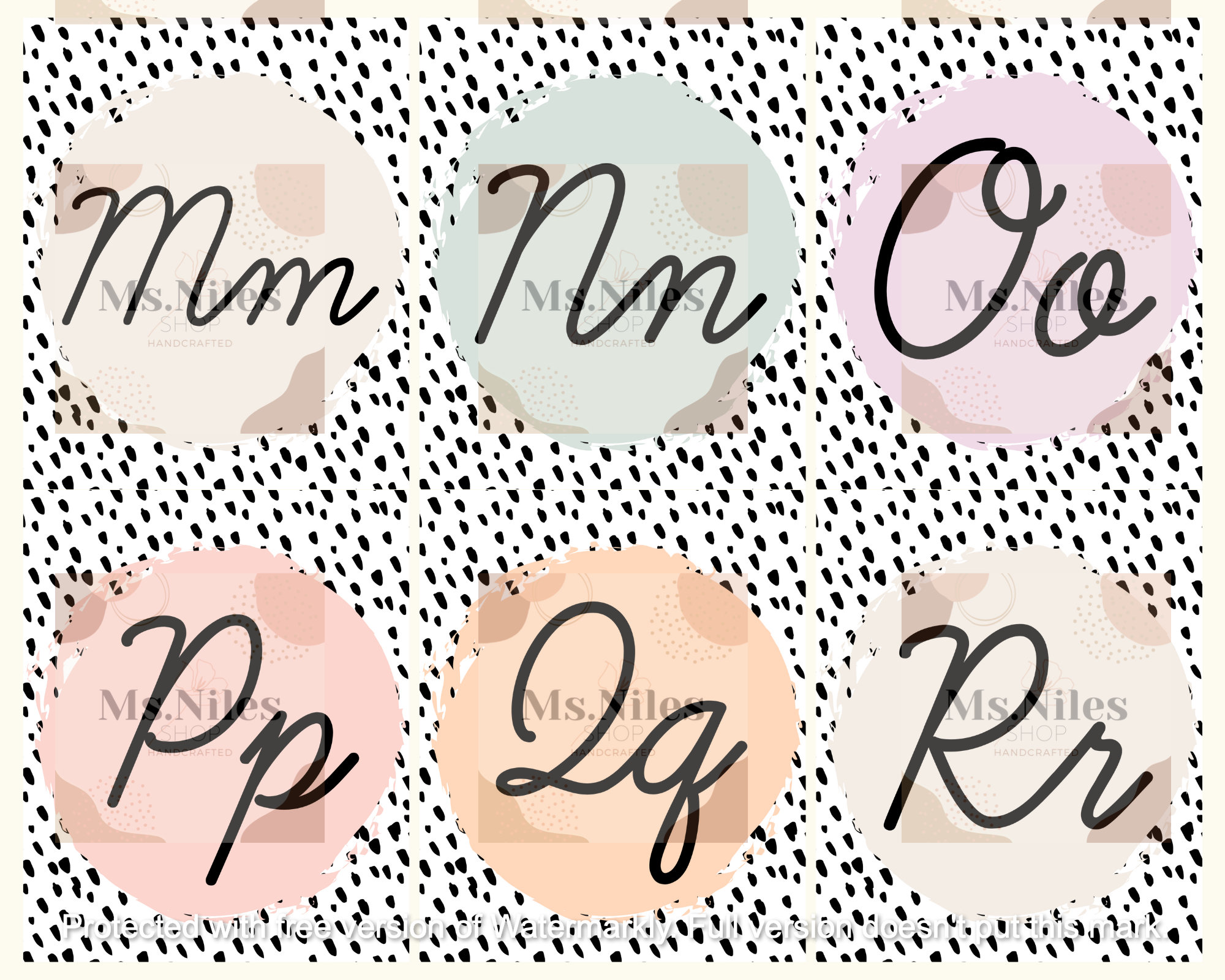 Cursive Spotty Boho Alphabet Posters Pastel Alphabet Posters Boho ...