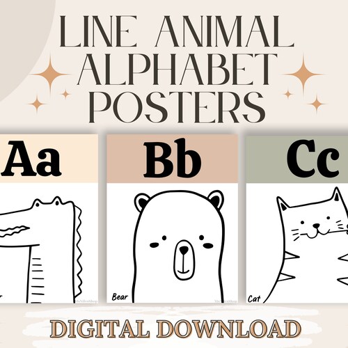 Watercolor Animal Alphabet Posters Digital Download - Etsy
