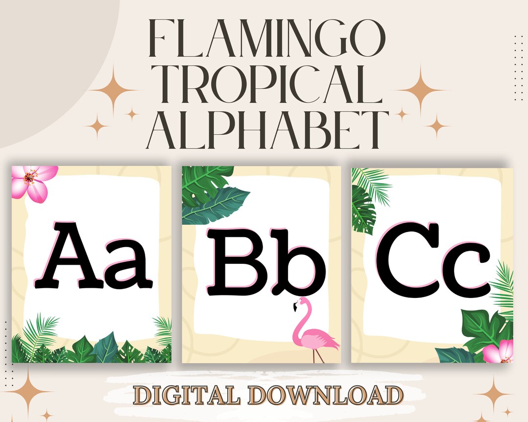 Tropical Flamingo Alphabet Posters Digital Download - Etsy
