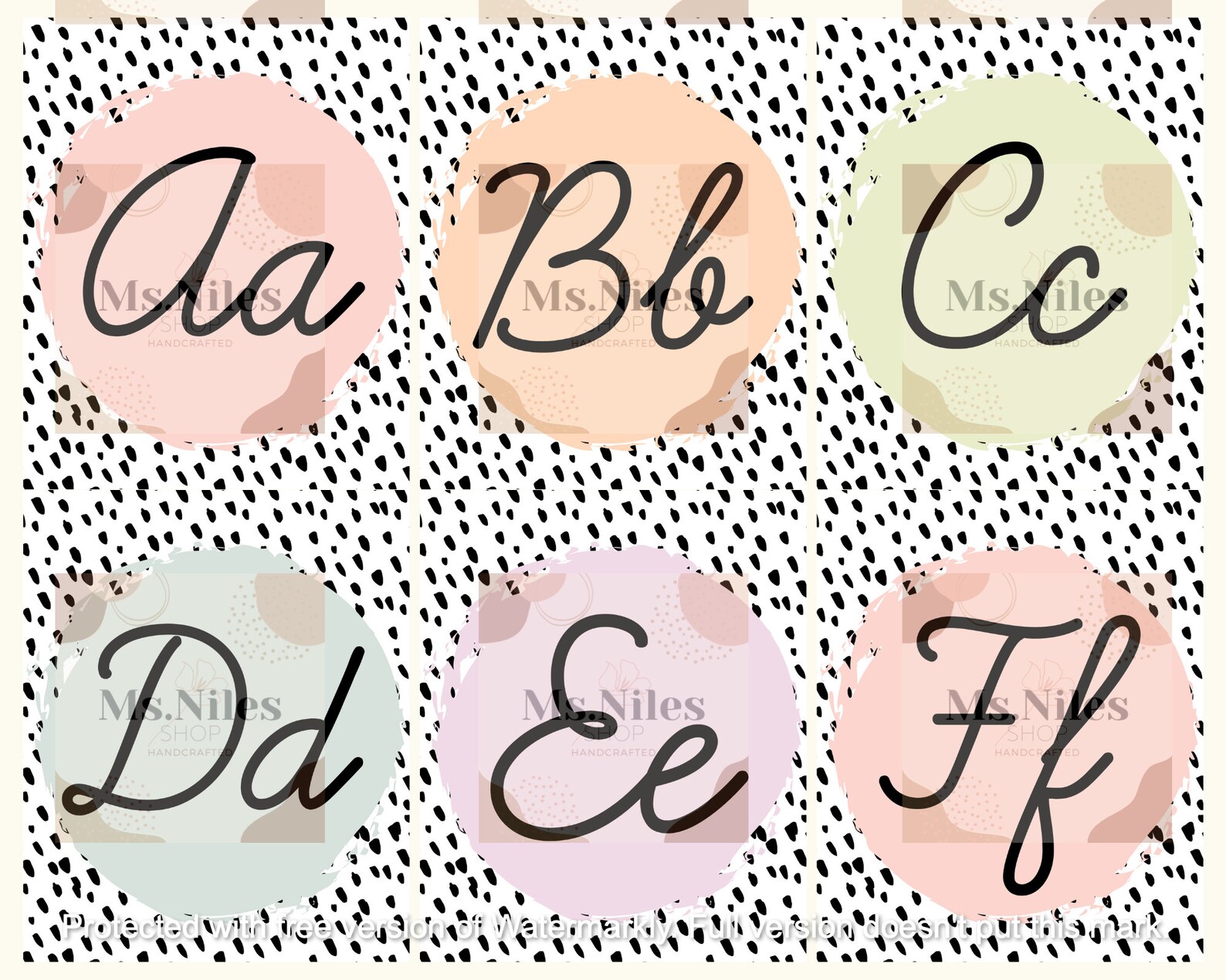 Cursive Spotty Boho Alphabet Posters Pastel Alphabet Posters Boho ...