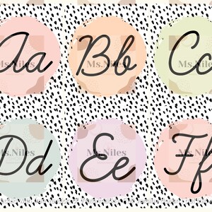 Cursive Spotty Boho Alphabet Posters | Pastel Alphabet Posters | Boho ...