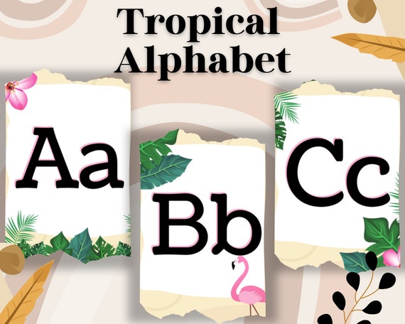 Tropical Flamingo Alphabet Posters Digital Download - Etsy