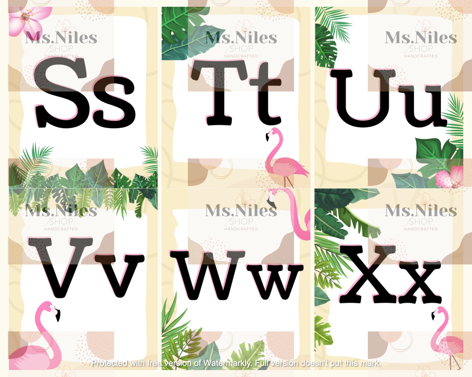 Tropical Flamingo Alphabet Posters Digital Download - Etsy