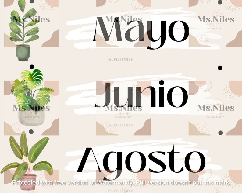 Spanish Boho Plant Flip Calendar | Spanish Classroom Calendar ...