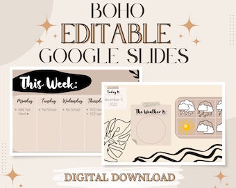 Boho Classroom Google Slides and Canva Editable Presentation Templates ...
