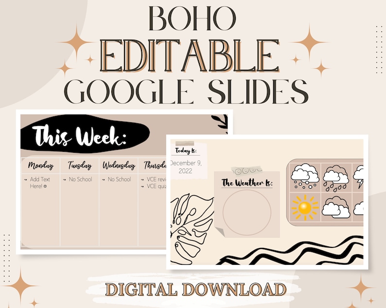 Editable BOHO Morning Meeting Slides Template - Etsy
