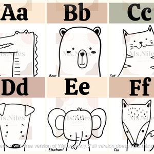 Line Animal Alphabet | Alphabet Posters | Downloadable Alphabet Posters ...